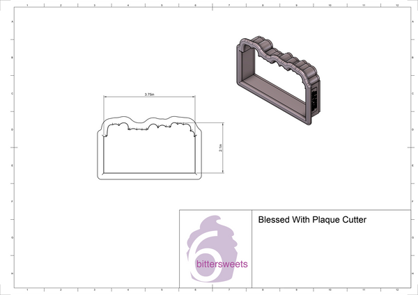 DIGITAL STL Download For Blessed With Lettered Plaque Cookie Cutter - 6 ...